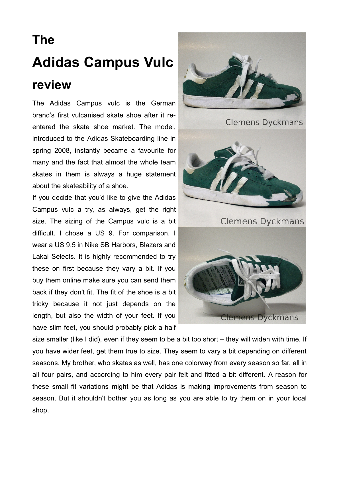 Adidas Campus Vulc review - Weartested - detailed skate shoe reviews