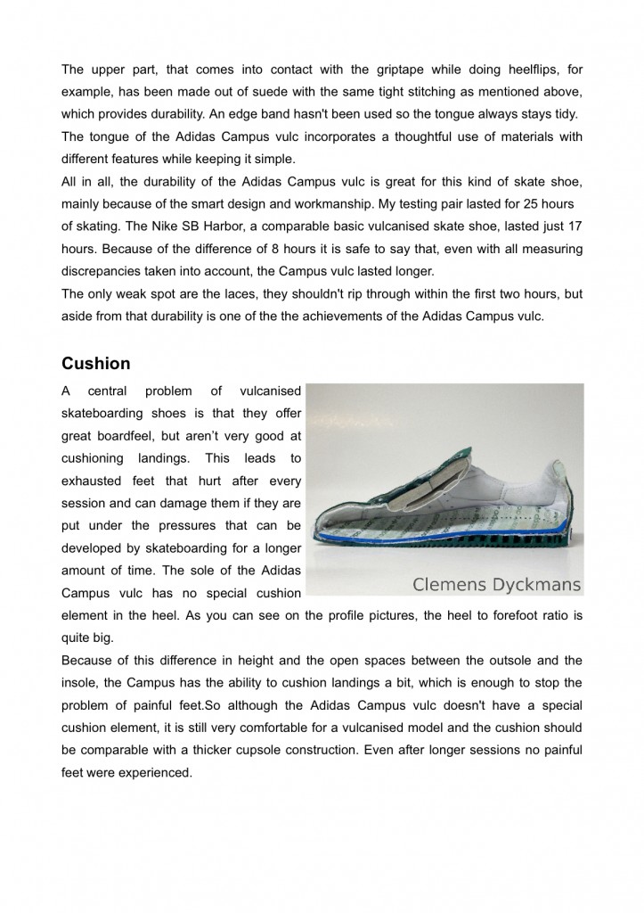 Adidas Campus Vulc review - Weartested - detailed skate shoe reviews
